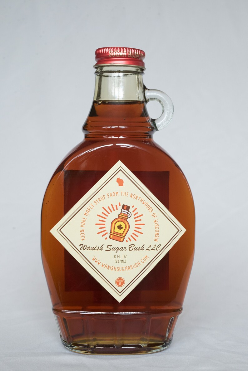 100% Pure Maple Syrup From the Northwoods of Wisconsin 8 Oz Gift Size ...