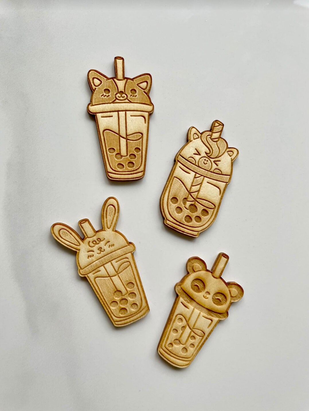 Kawaii Bubble Tea Magnets Set | Cute Handmade Boba Fridge Decor | Corgi ...