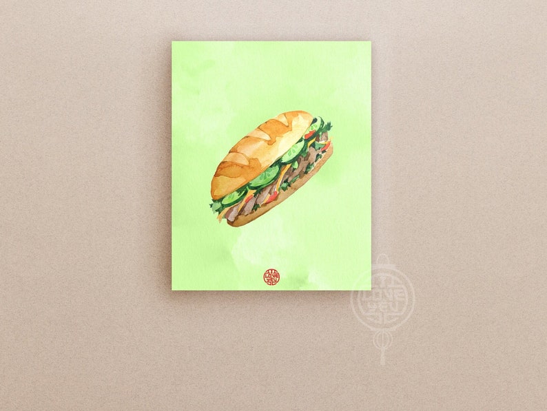 Banh Mi Vietnamese Sandwich Vietnamese Food Art Print 8x10" Art Print ...