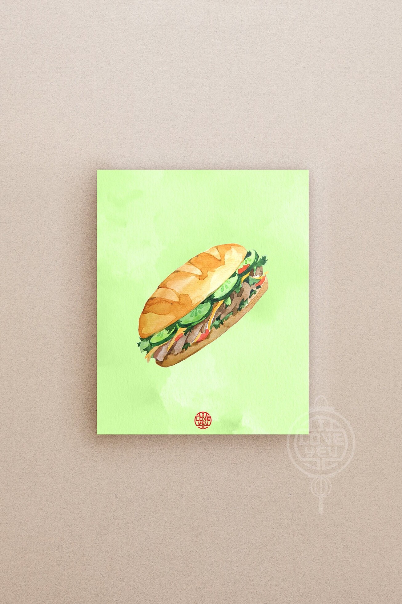 Banh Mi Vietnamese Sandwich Vietnamese Food Art Print 8x10" Art Print ...