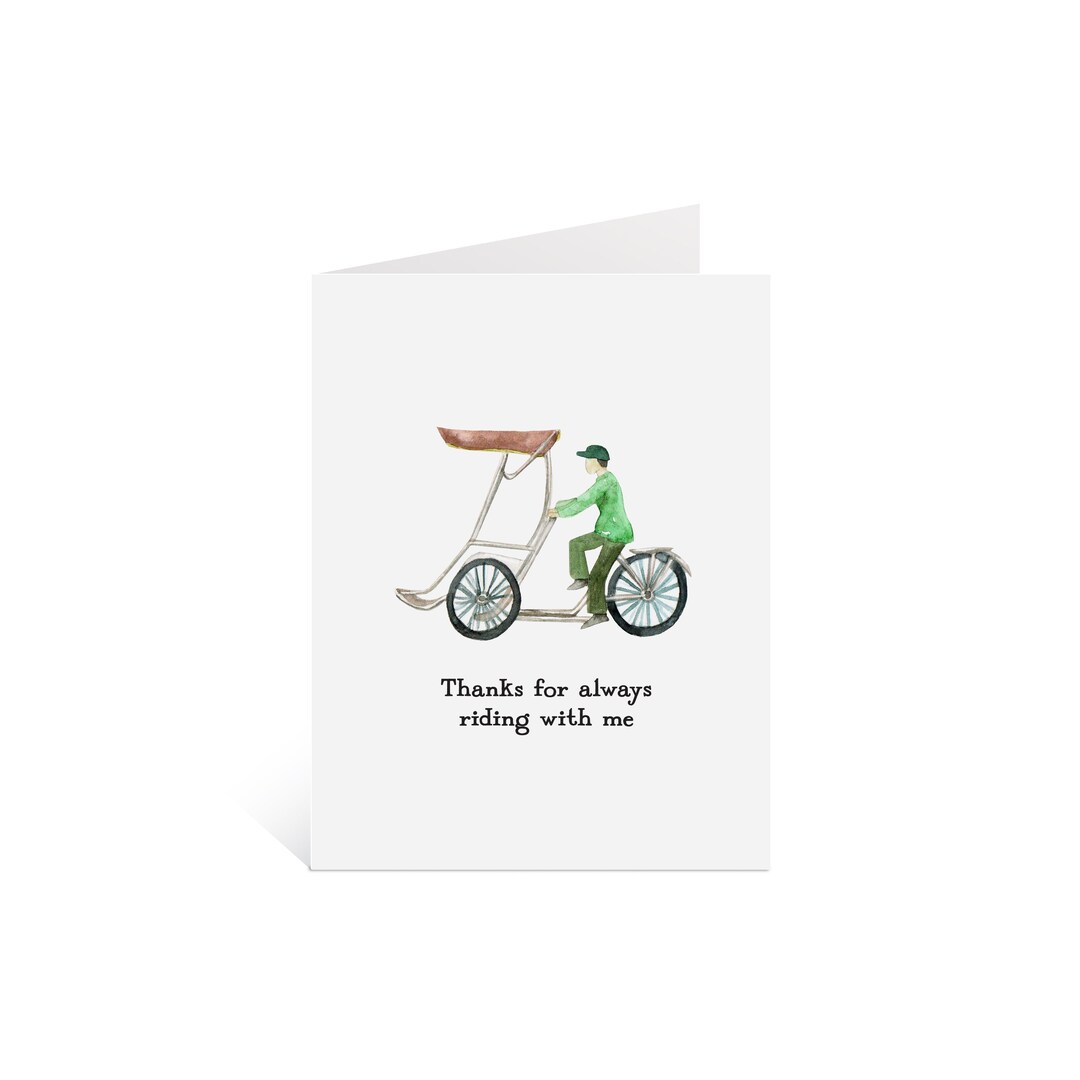 Thanks for Always Riding With Me / Vietnamese Pun Greeting Card / Funny ...