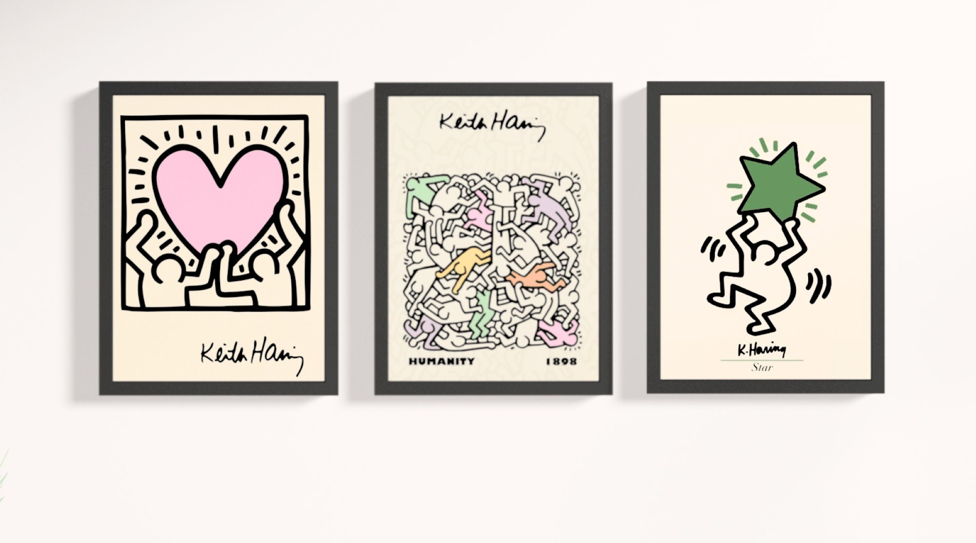 Keith Haring Set of 9 Gallery Wall Set, Exhibition Poster,keith Haring ...