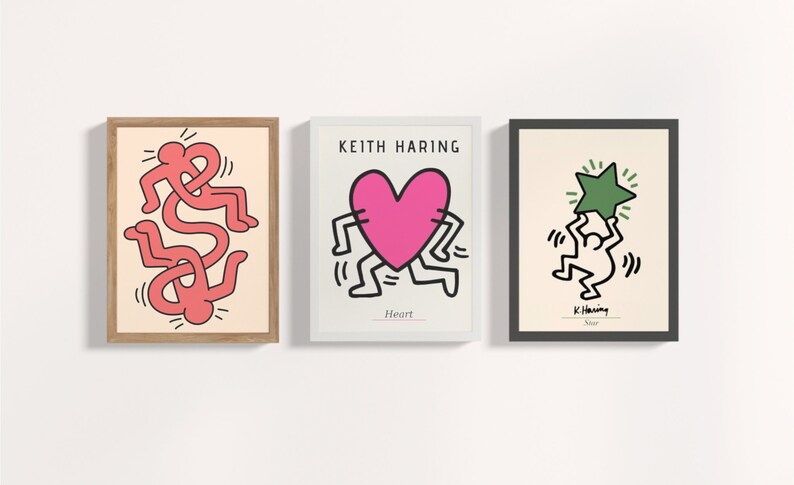 Keith Haring Set of 9 Gallery Wall Set Exhibition - Etsy