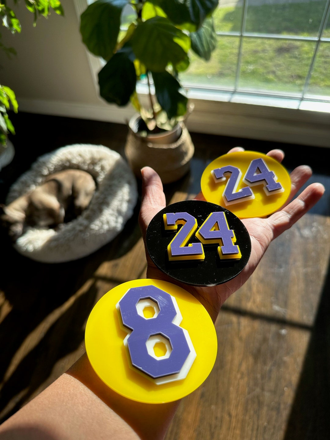Los Angeles 24 Magnet Yellow Background - Etsy