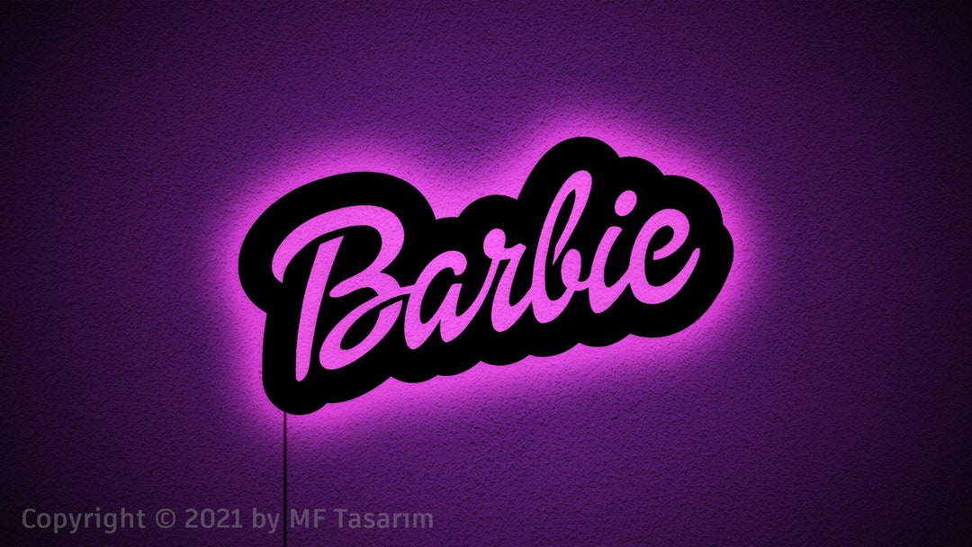 Barbie Neon Led Sign Lighted up Wooden Wall Decorrgb - Etsy