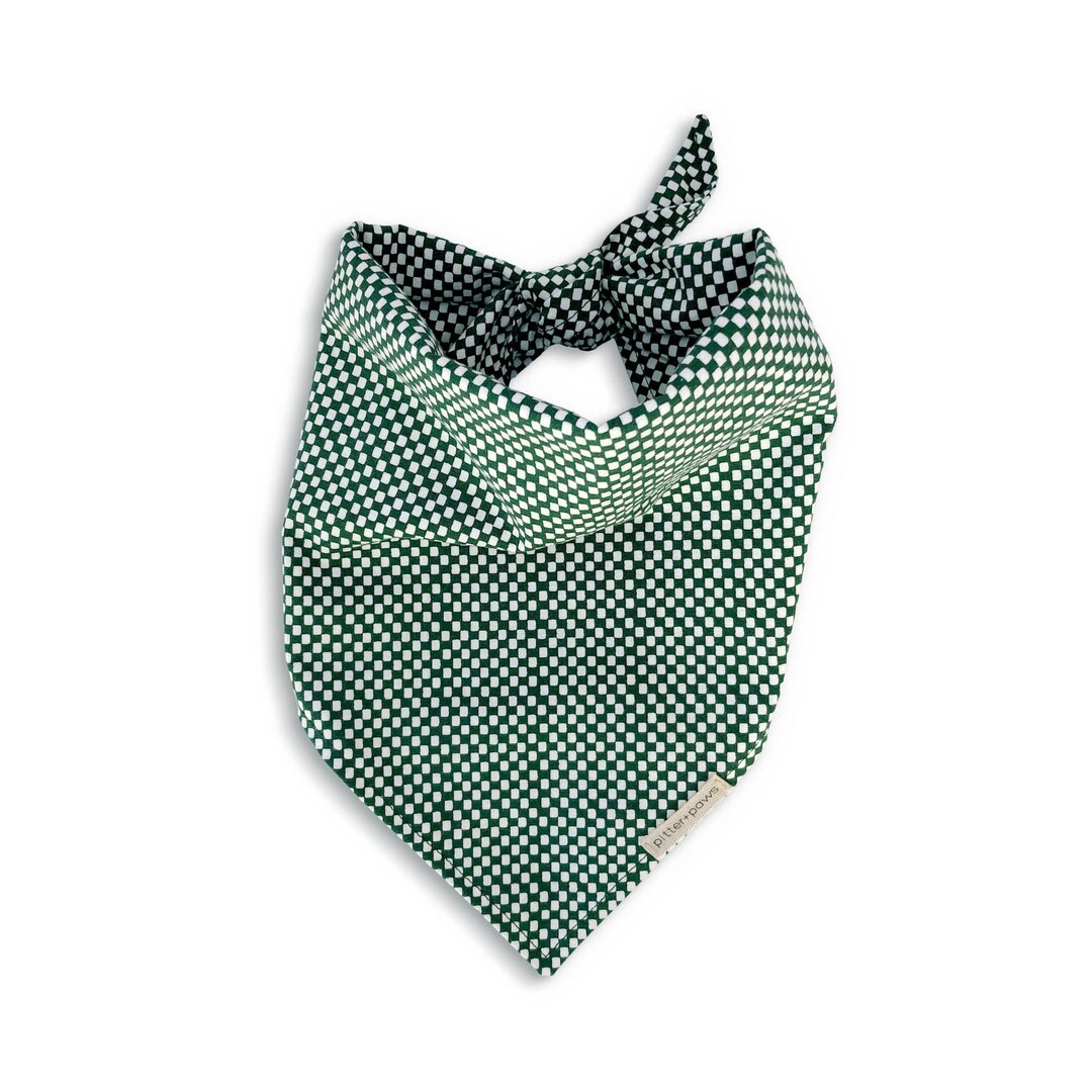 Hunter Checkers Classic Cotton Tie-on Dog Bandana - Etsy
