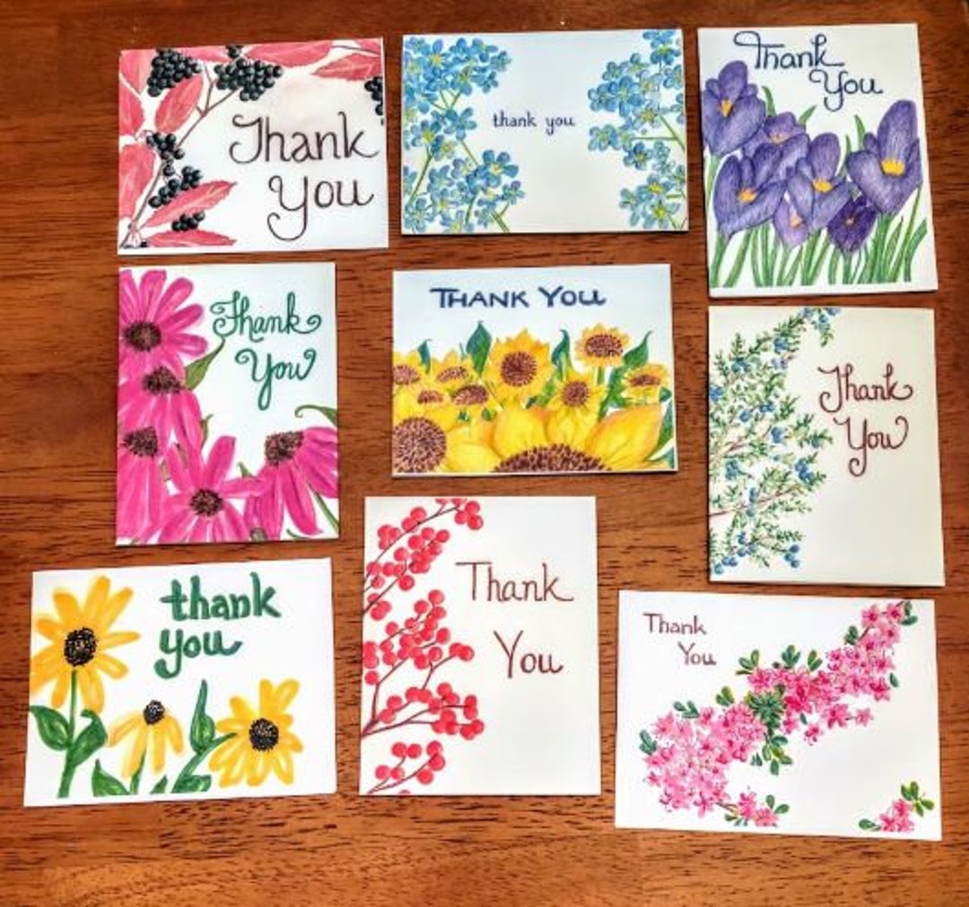 New England Flora Thank-you Note Collection - Etsy