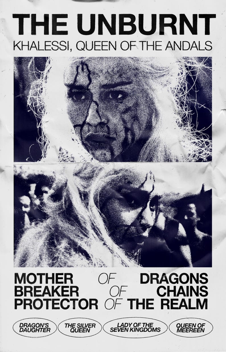 Daenerys Poster | Game of Thrones Poster | Daenerys Targaryen Poster ...