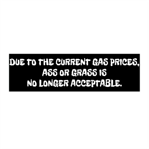 Funny Gas Bumper Stickers - Etsy