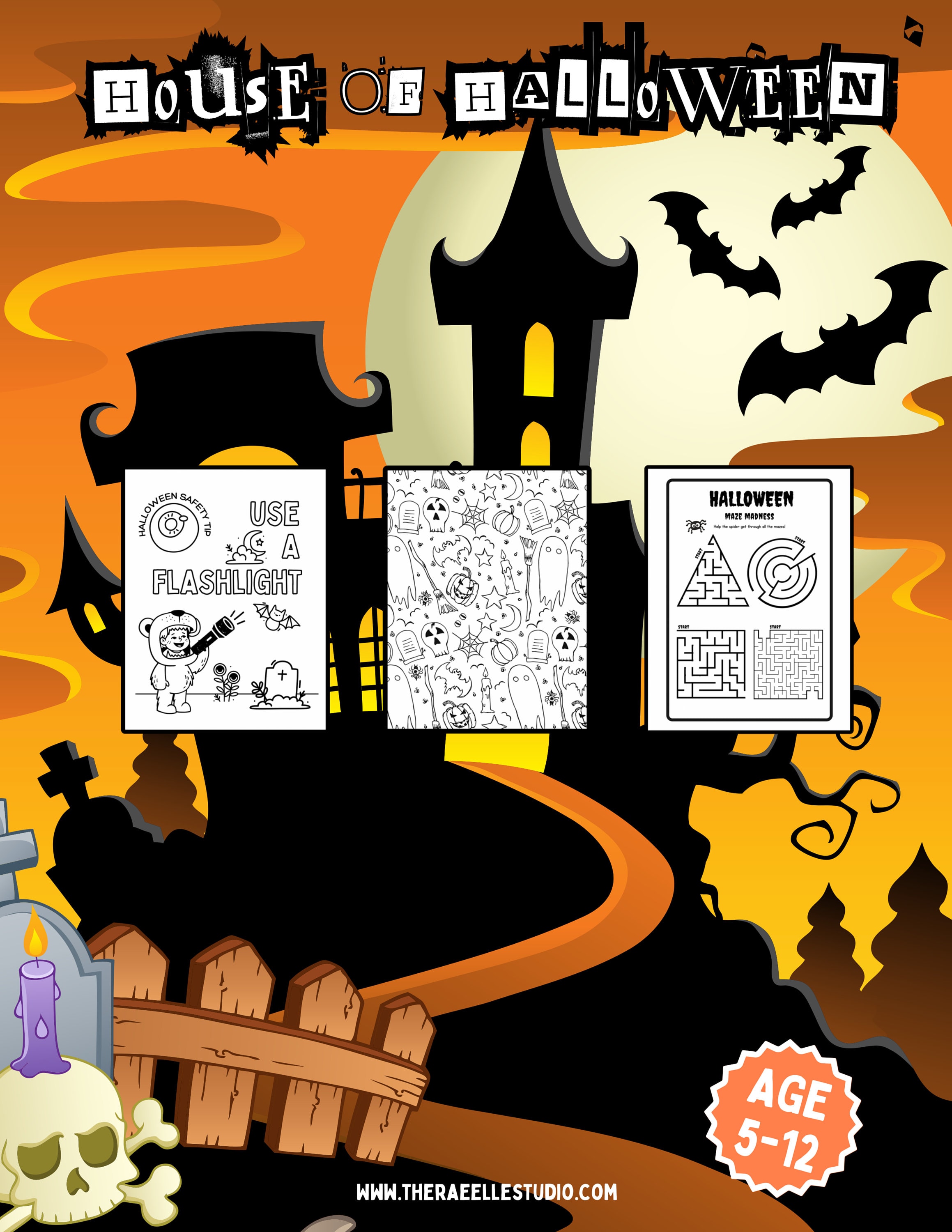 House of Halloween: Coloring and Activity Book - Etsy