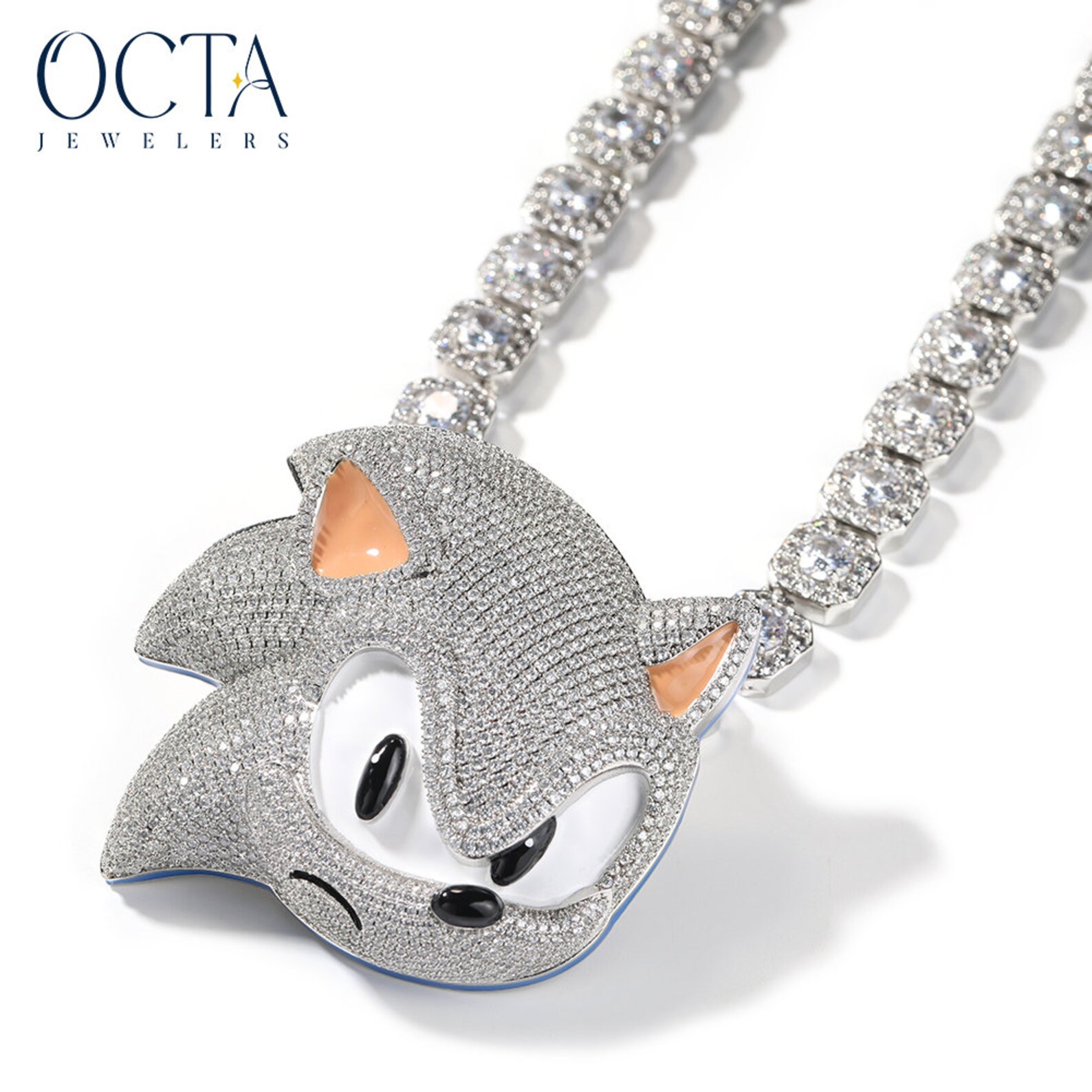 Custom Silver Cartoon Avatar Pendant, Moissanite Icedout Jewelry - Etsy