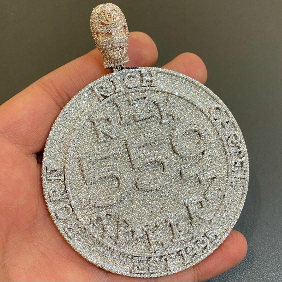Custom Moissanite VVS Pendant,any Letter,icedout Pendant,925 Pendant ...