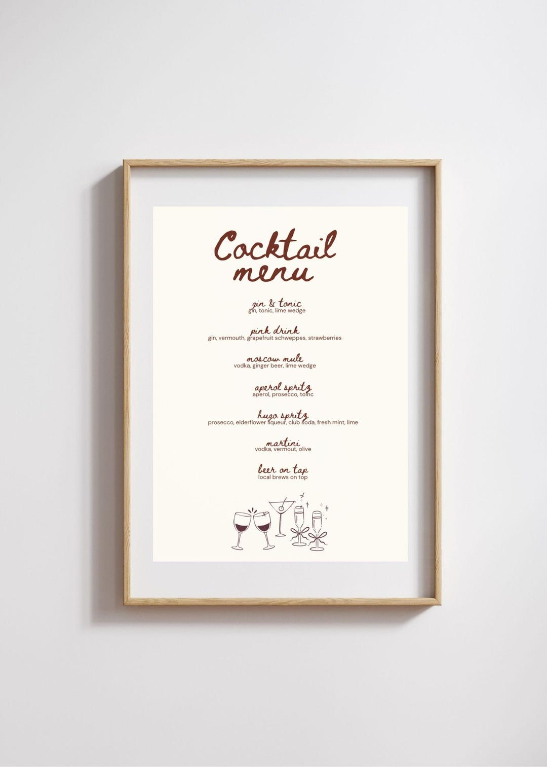Modern Wedding Cocktail Menu — Canva Template, Instant Download - Etsy