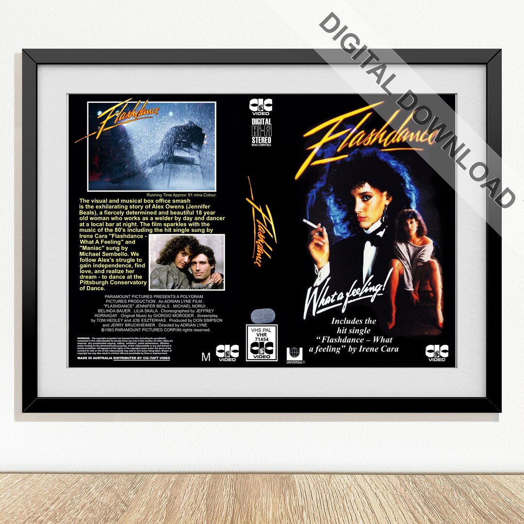 Flashdance 1983 Digital Download VHS Replacement Slick/insert - Etsy