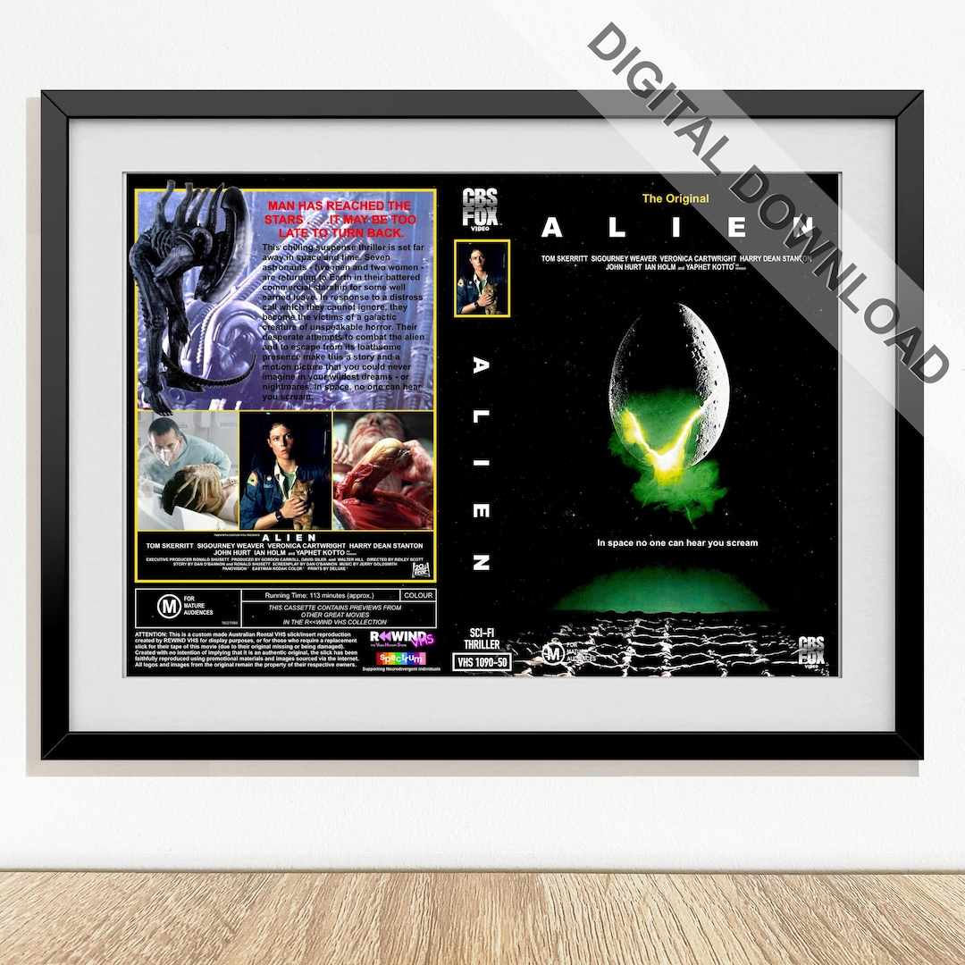 Alien (1979) - Digital Download VHS Replacement Slick/insert - Etsy