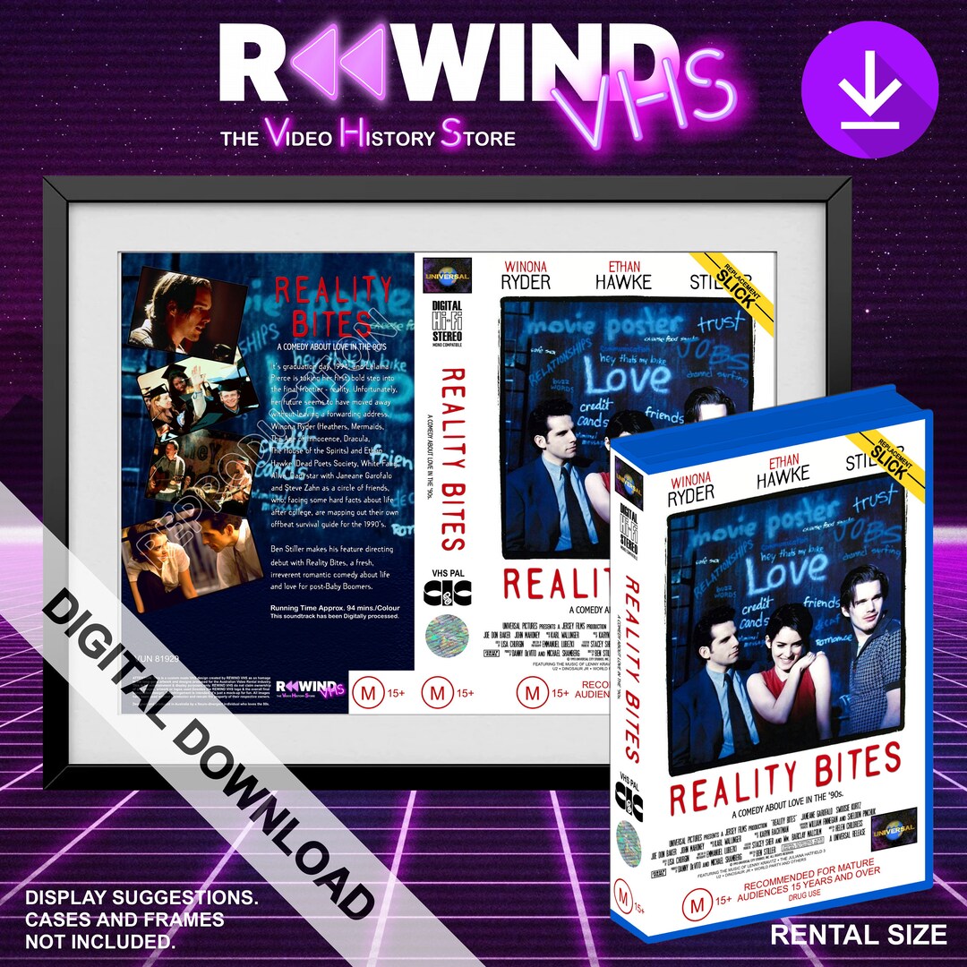 Reality Bites 1994 Digital Download VHS Replacement Insert - Etsy
