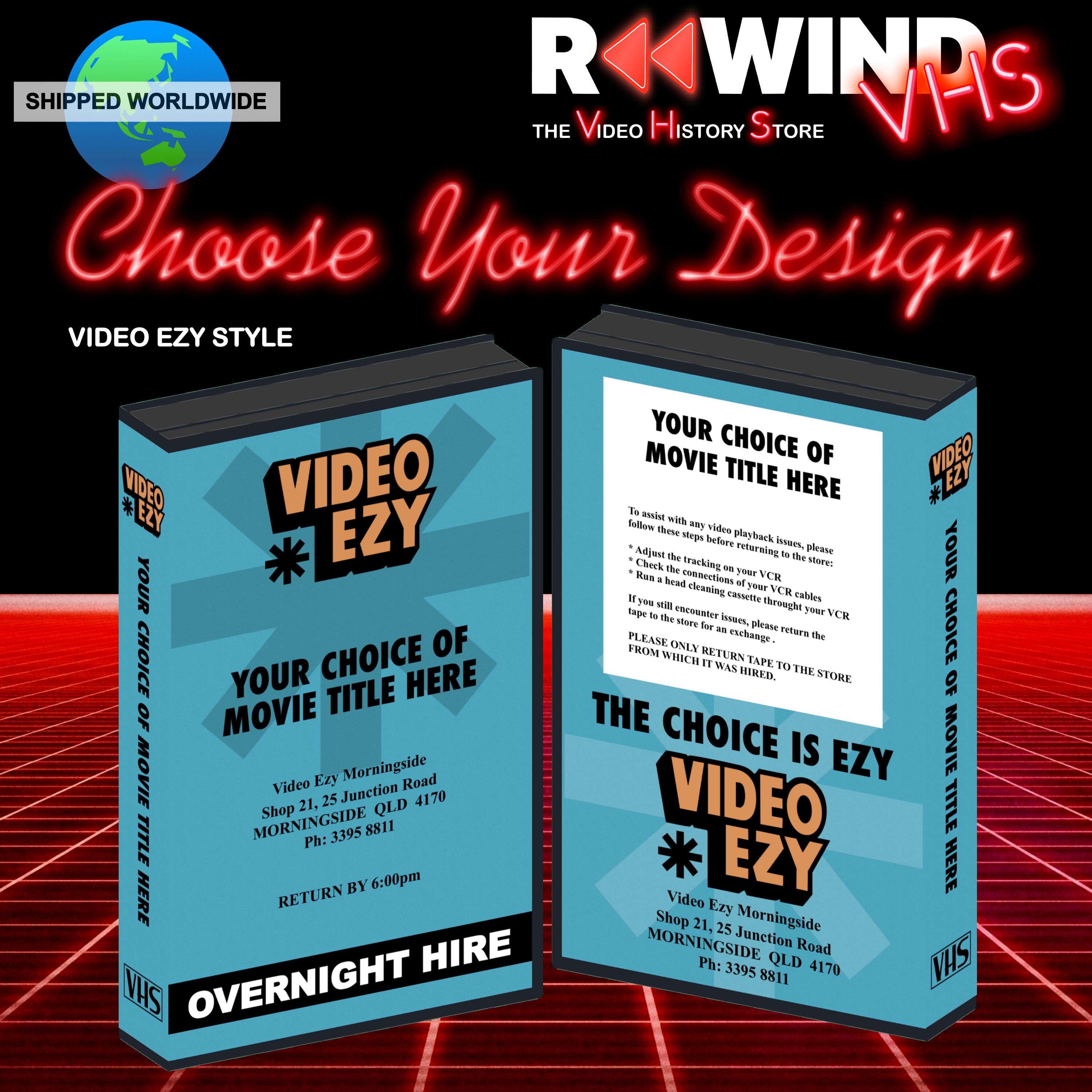 Custom Video Store VHS Cover Blockbuster / Video Ezy / Civic Video ...