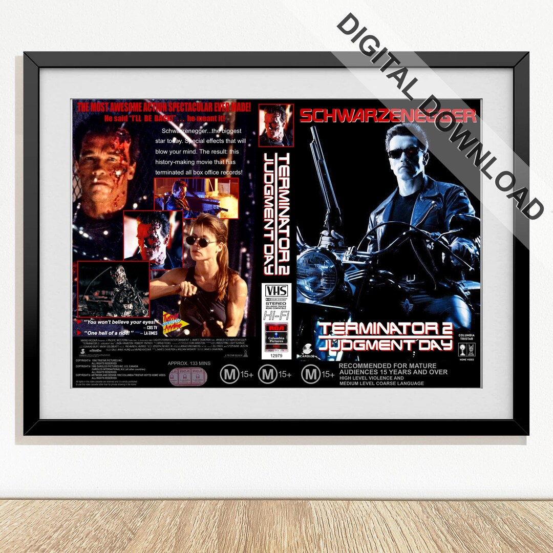 Terminator 2 1991 Digital Download VHS Replacement Slick/insert - Etsy