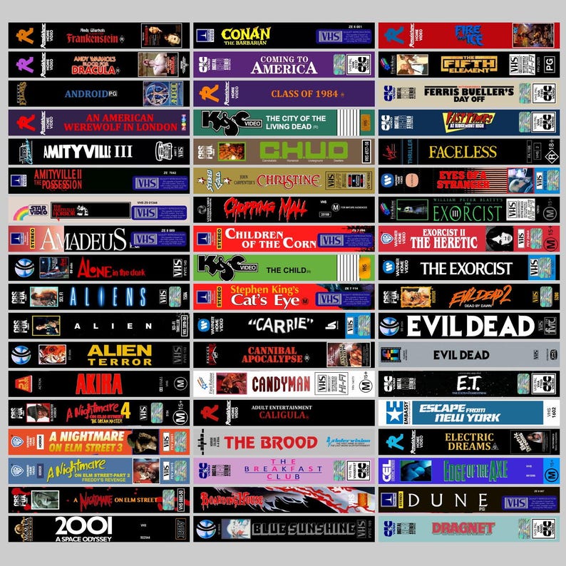Retro VHS Spine Bookmarks: 80s-90s Movie Lover Gift (laminated) - Etsy