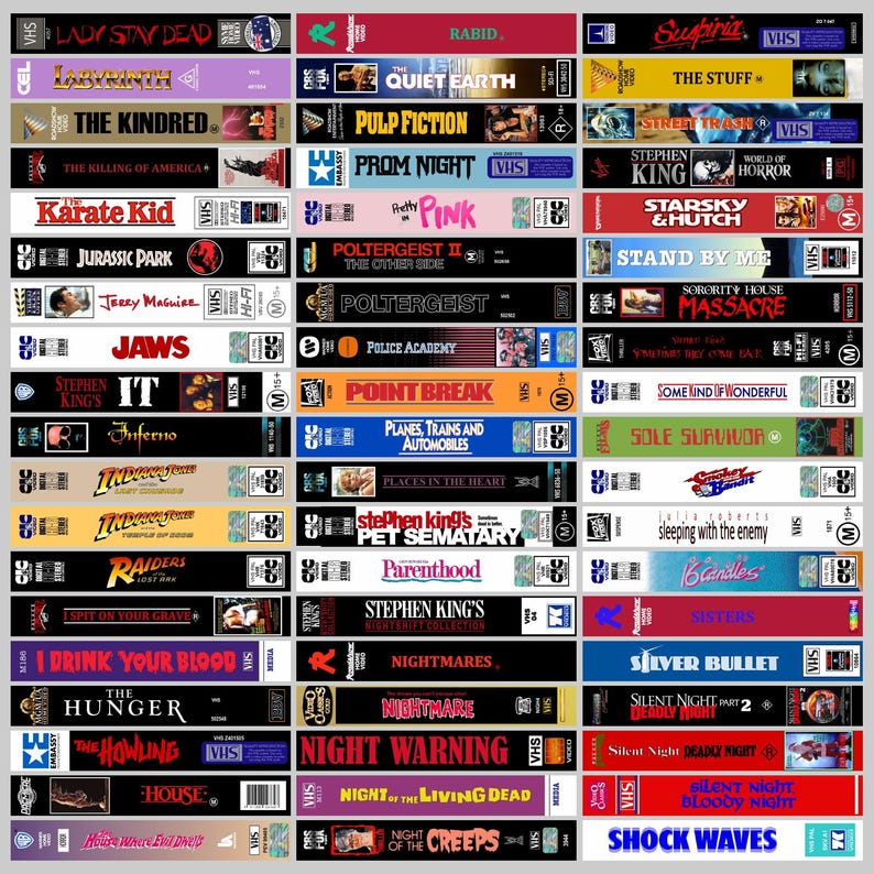 Retro VHS Spine Bookmarks: 80s-90s Movie Lover Gift (laminated) - Etsy