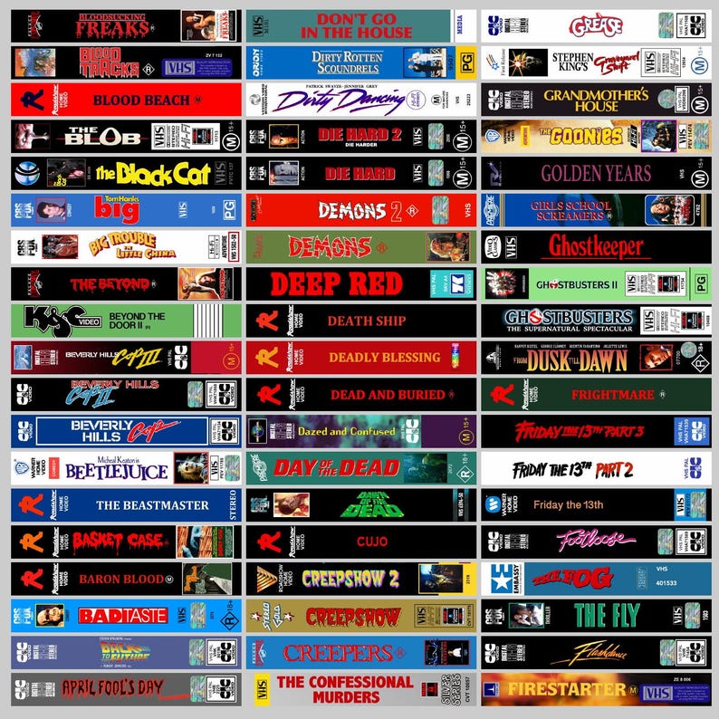 Retro VHS Spine Bookmarks: 80s-90s Movie Lover Gift (laminated) - Etsy