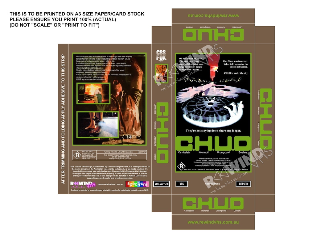 C.H.U.D. Cannibalistic Humanoid Underground Dwellers (1984) - VHS ...