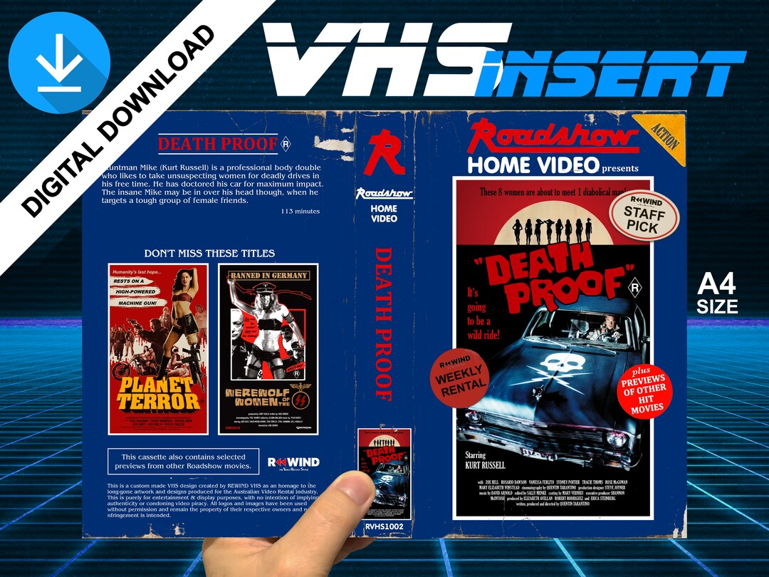 Death Proof 2007 Custom Digital Download VHS Insert - Etsy