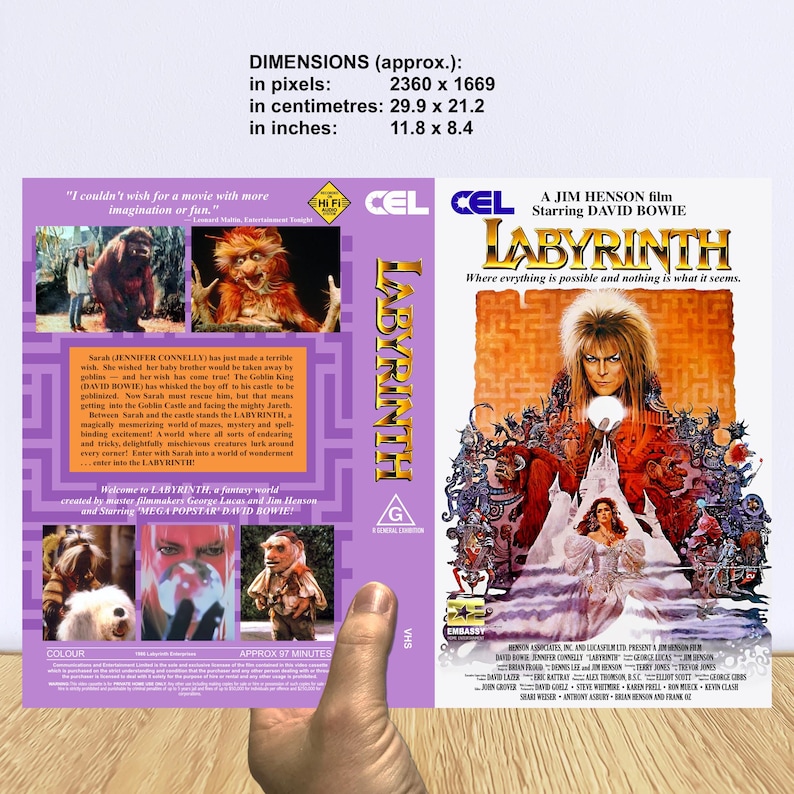 Labyrinth (1986) - Digital Download VHS Replacement Slick/insert - Etsy