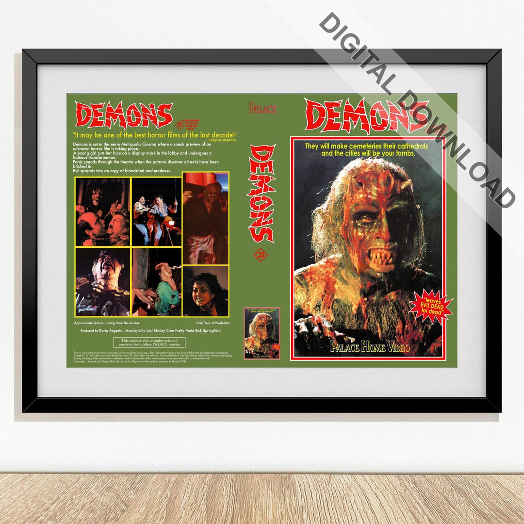 Demons (1985) - Digital Download VHS Replacement PALACE Slick/insert - Etsy