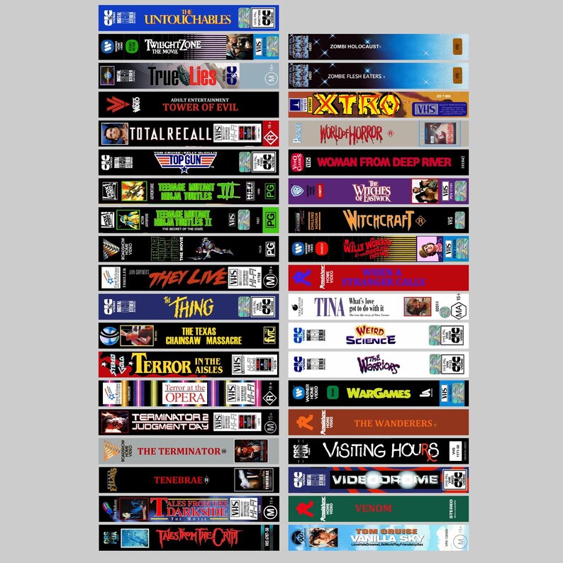 Retro VHS Spine Bookmarks: 80s-90s Movie Lover Gift (laminated) - Etsy