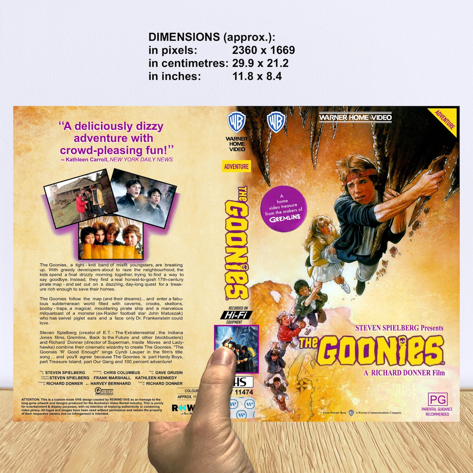 Goonies (1985) - Digital Download VHS Replacement Slick/insert - Etsy ...
