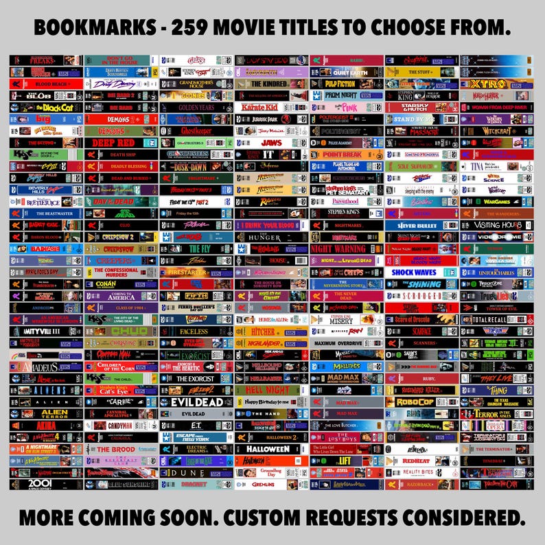 Retro VHS Spine Bookmarks: 80s-90s Movie Lover Gift (laminated) - Etsy