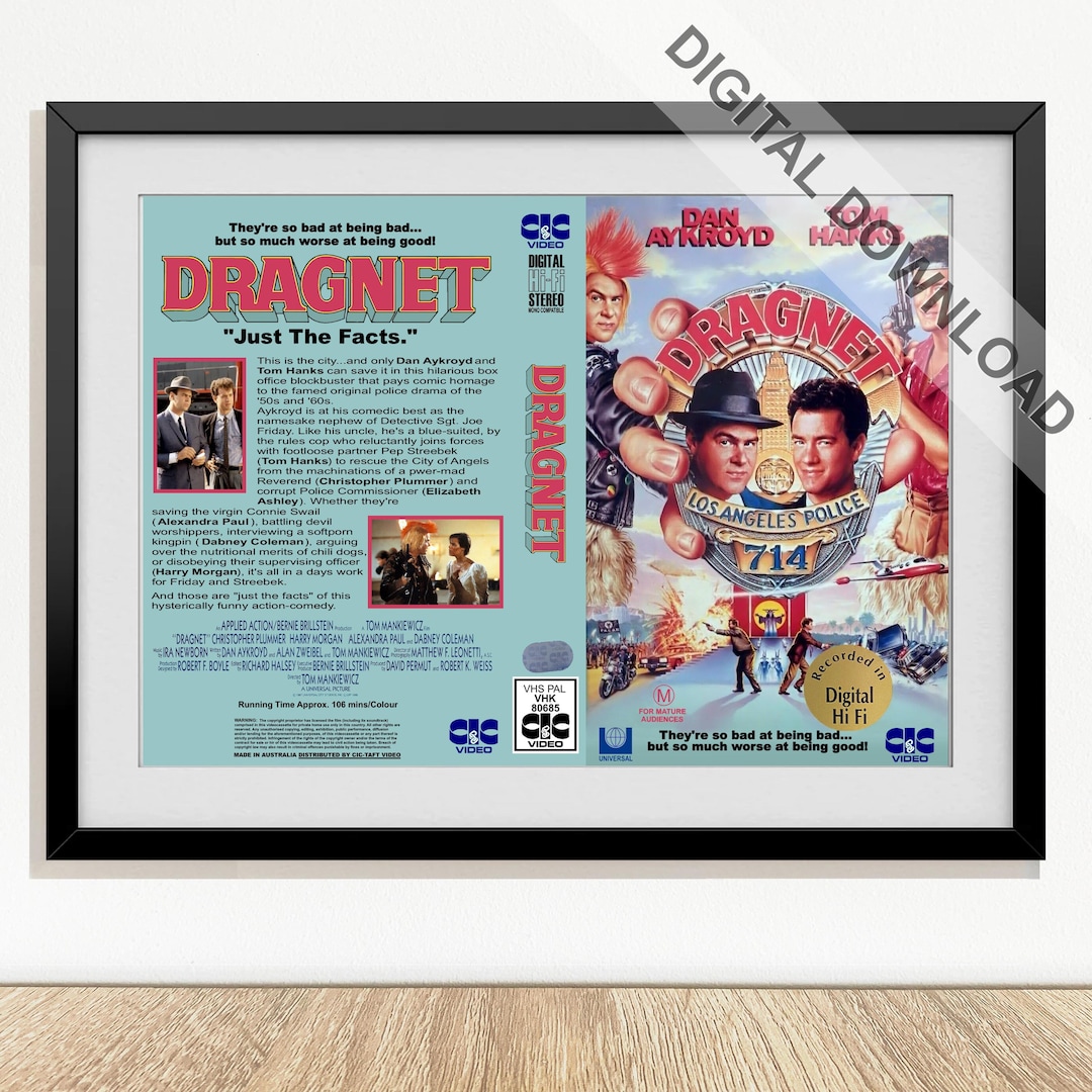 Dragnet 1987 Digital Download VHS Replacement Slick/insert - Etsy