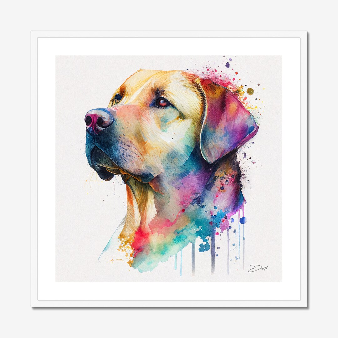Labrador Golden Retriever Watercolour Print - Etsy