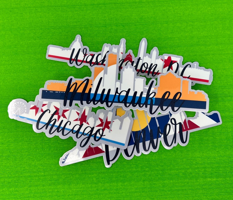 Milwaukee Skyline Silhouette Sticker, Milwaukee Wisconsin, Waterproof ...