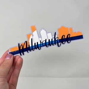 Milwaukee Skyline Silhouette Sticker, Milwaukee Wisconsin, Waterproof ...