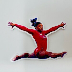 Simone Biles Gymnastics Splits 2.5 Inch Vinyl Sticker, Gift Idea for ...