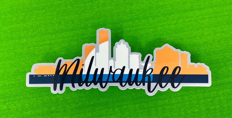 Milwaukee Skyline Silhouette Sticker, Milwaukee Wisconsin, Waterproof ...