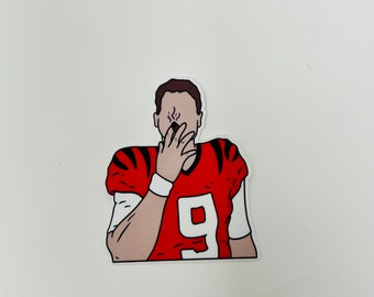 Joe Burrow Cigar Celebration Glossy Sticker 3, Water Resistant Laptop ...