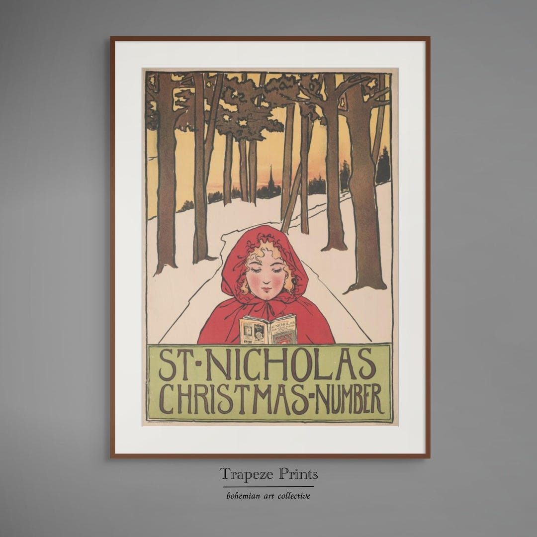 Vintage Christmas Poster | 1890 Holiday Advertisement | St. Nicholas ...