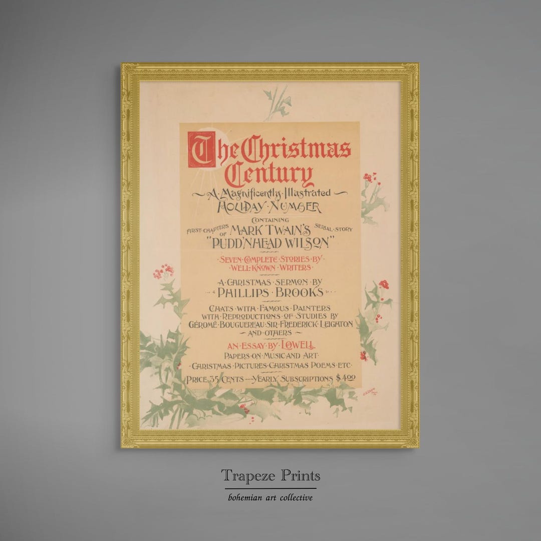 1893 Vintage Christmas Poster | Victorian | the Christmas Century 1893 ...