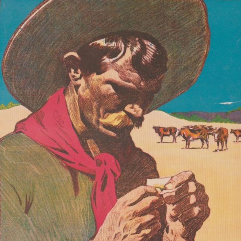 Vintage Cowboy Poster Print | Antique 1900s Digital Download | Book ...