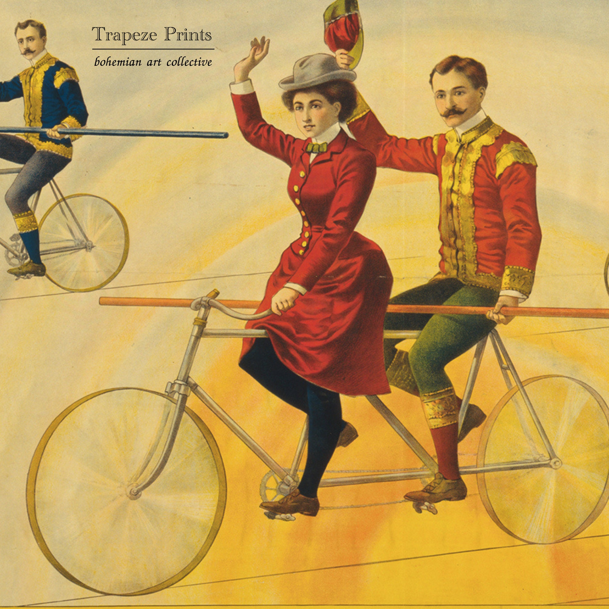 Vintage Circus Bicycle Poster Downloadable Wall Art | Antique Carnival ...