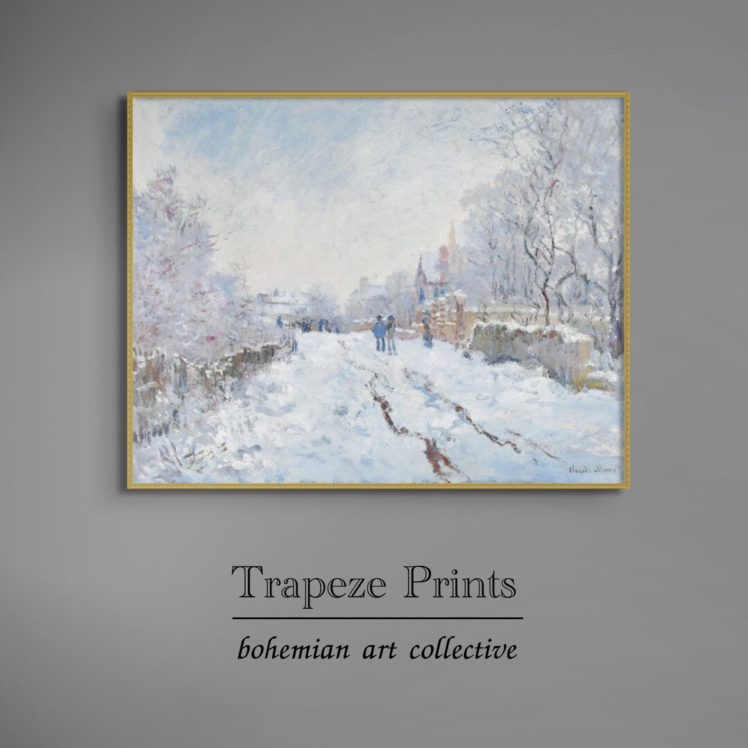 Antique Winter Landscape Painting Vintage Snow Day Wall Art PRINTABLE ...