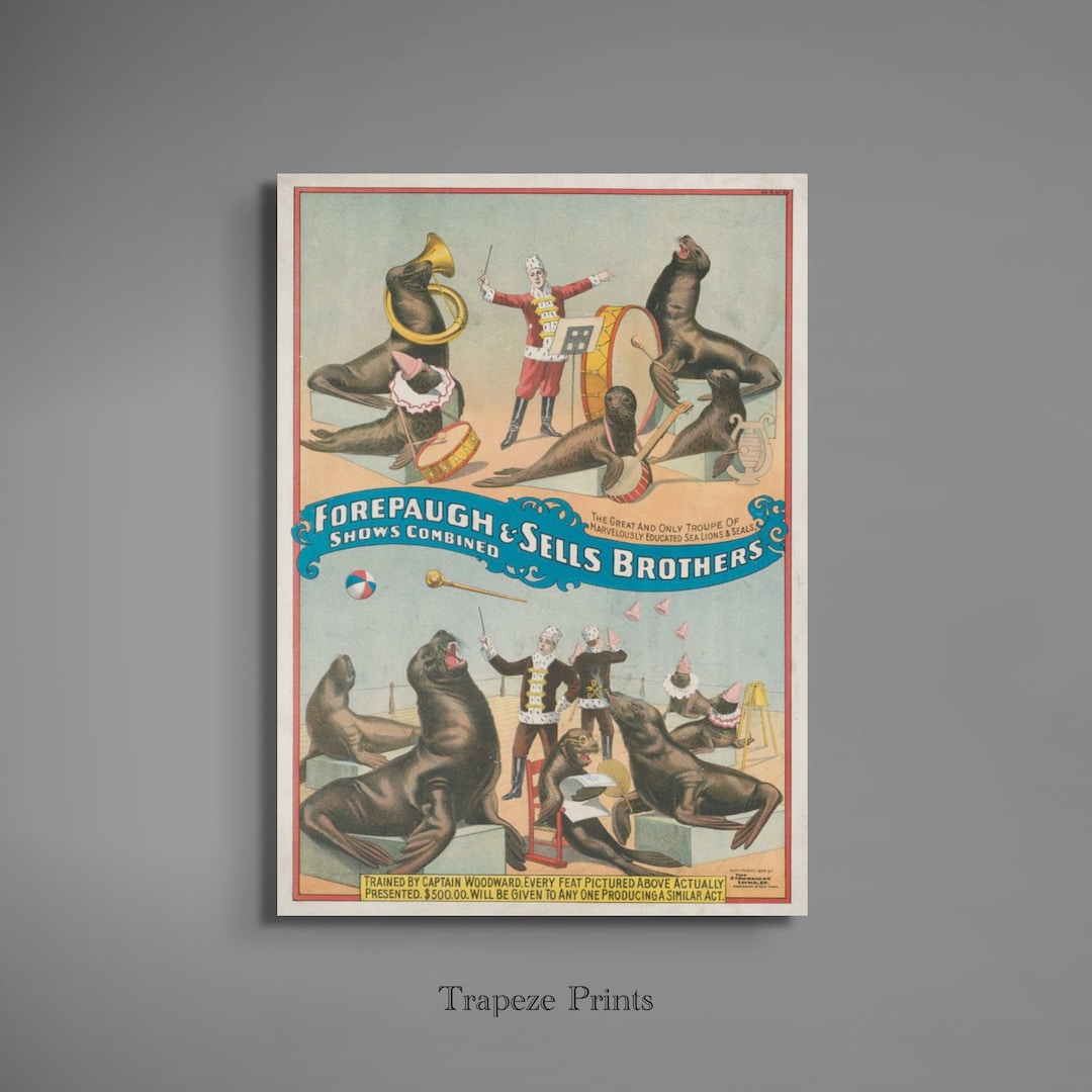 Vintage Circus Poster Downloadable Wall Art | Antique 1800s Large ...