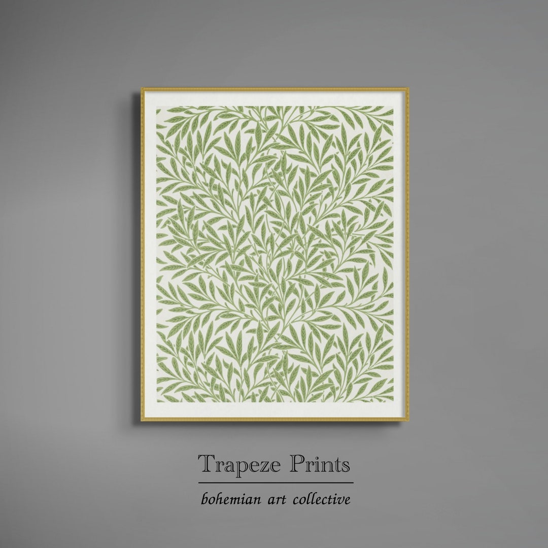 Vintage Leaves Pattern Poster Print | Antique 1800s Nature Grass Wall ...