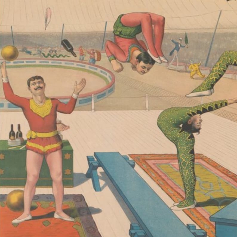 Vintage Phenomenal Acts of Contortion Print Cincinnati & New York ...