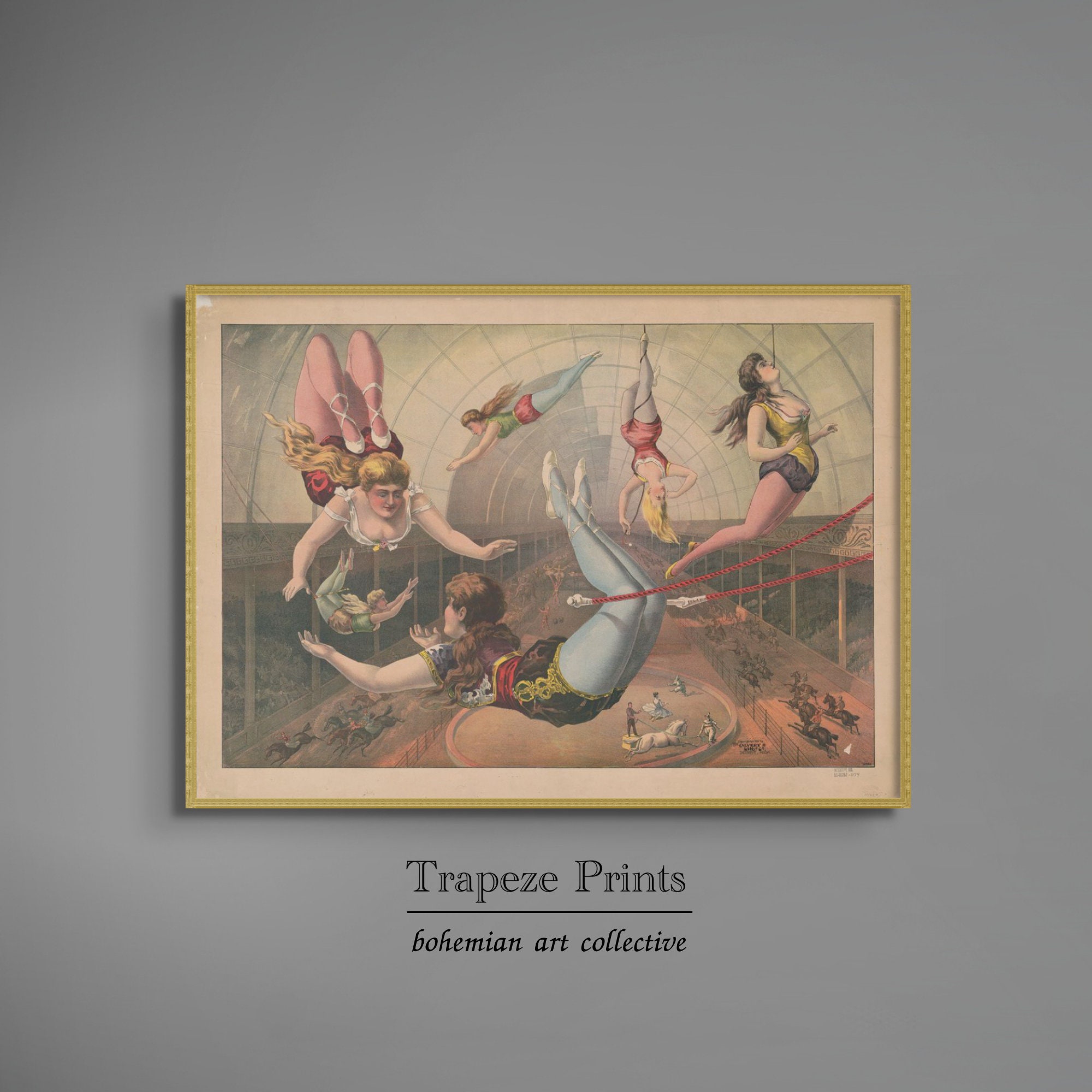 Vintage Circus Poster Downloadable Print Artwork | Antique Trapeze ...