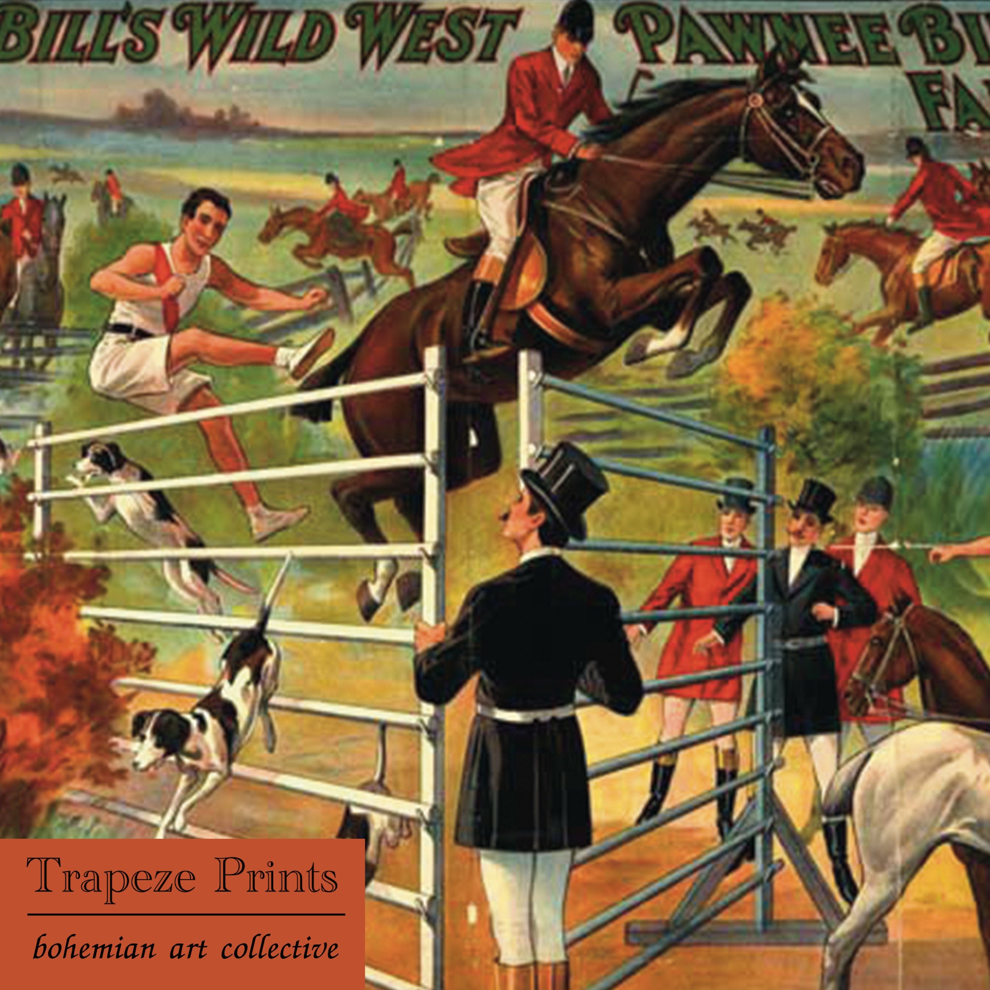 Vintage Buffalo Bill's Wild West Circus Poster | Small Antique ...