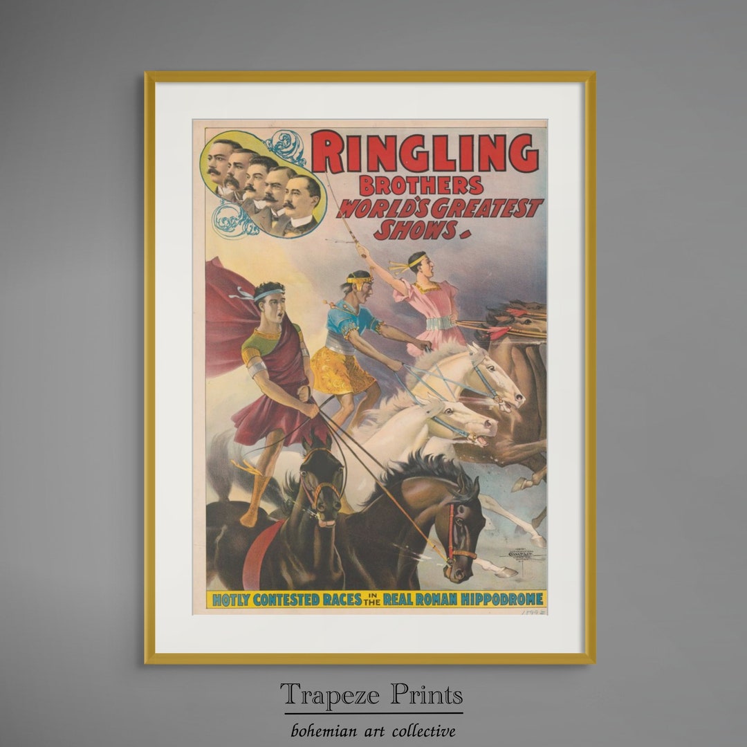 Vintage Roman Hippodrome Act Print | Ringling Bros | Buffalo NY ...